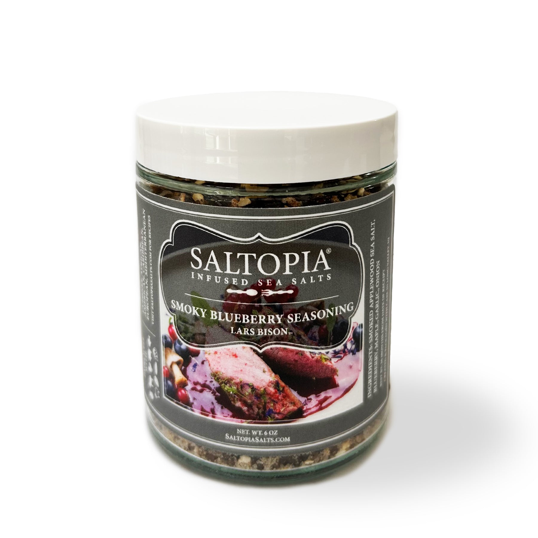 Applewood Smoke Blueberry & Garlic Salt - LARS BISON Infused Sea Salt ...